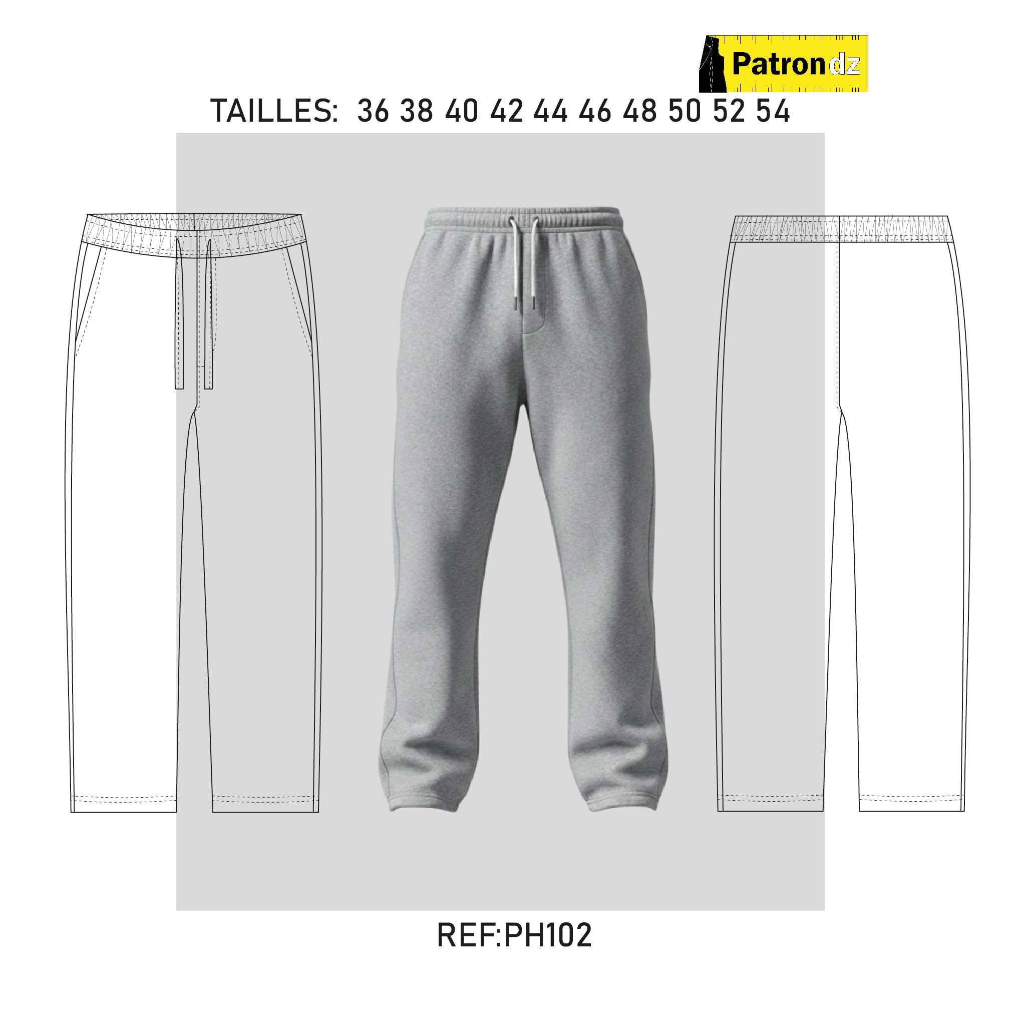 Pantalon jogging Large - Patron - PH102 – Patron dz